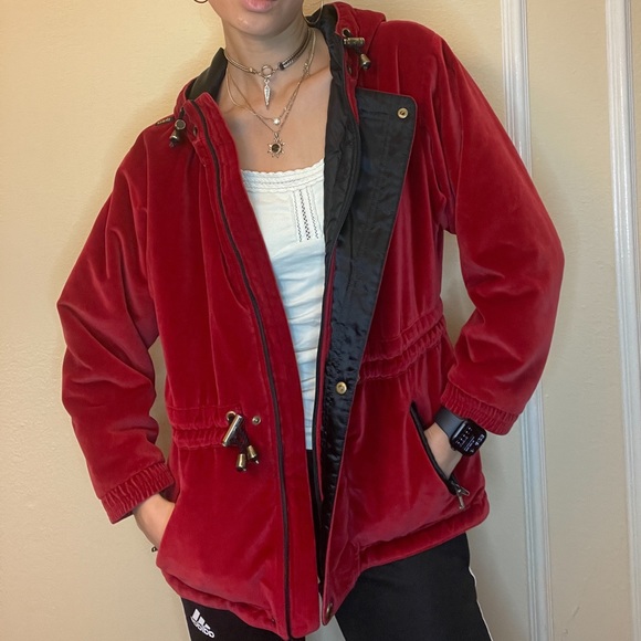Jackets & Coats | Red Velvet Ski Jacket | Poshmark